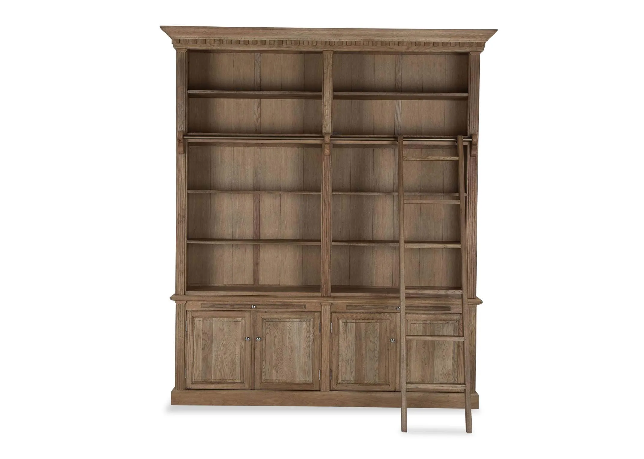 Oak Bookcase With Ladder - Iona - EZ Living Furniture