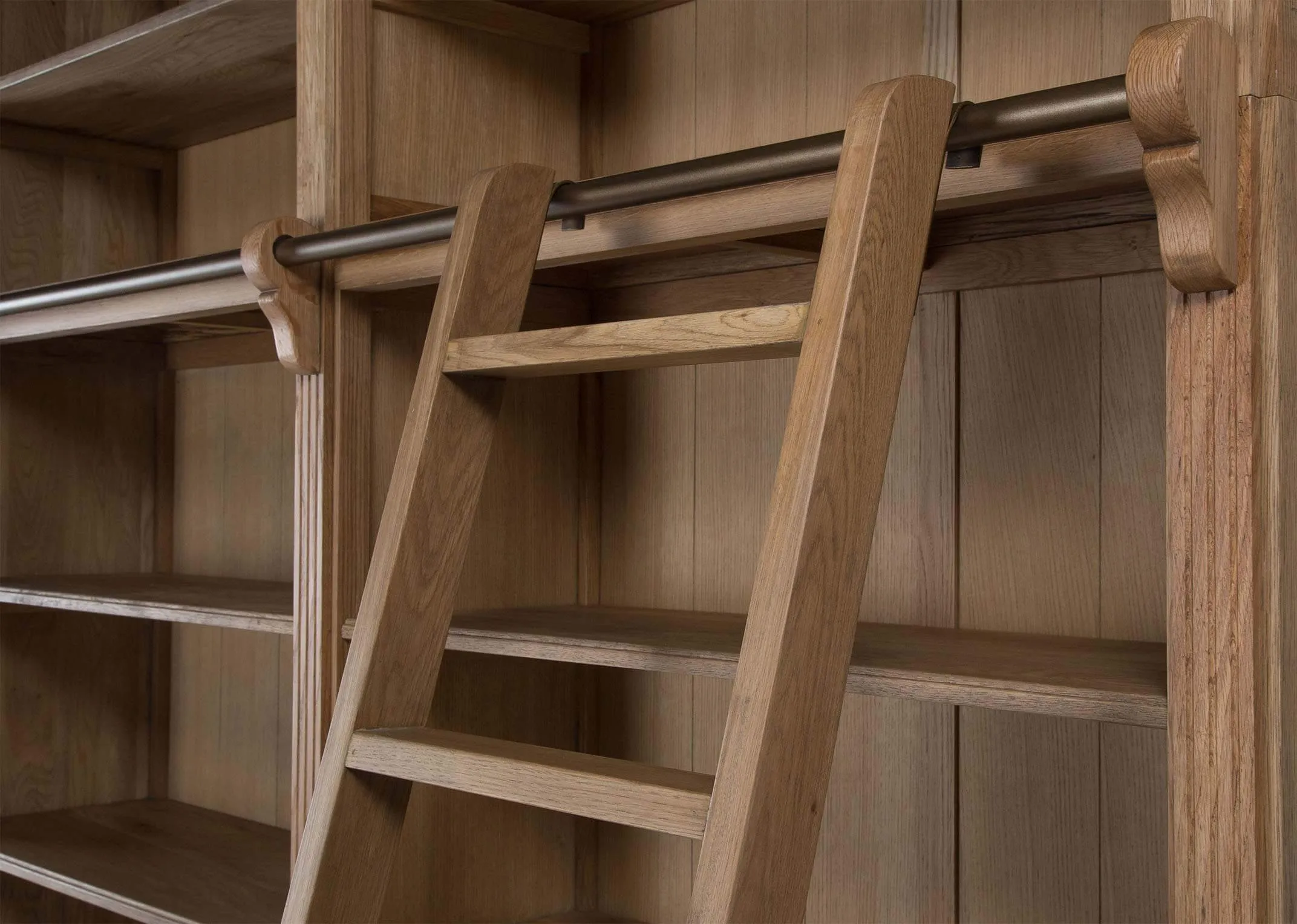 Oak Bookcase With Ladder - Iona - EZ Living Furniture