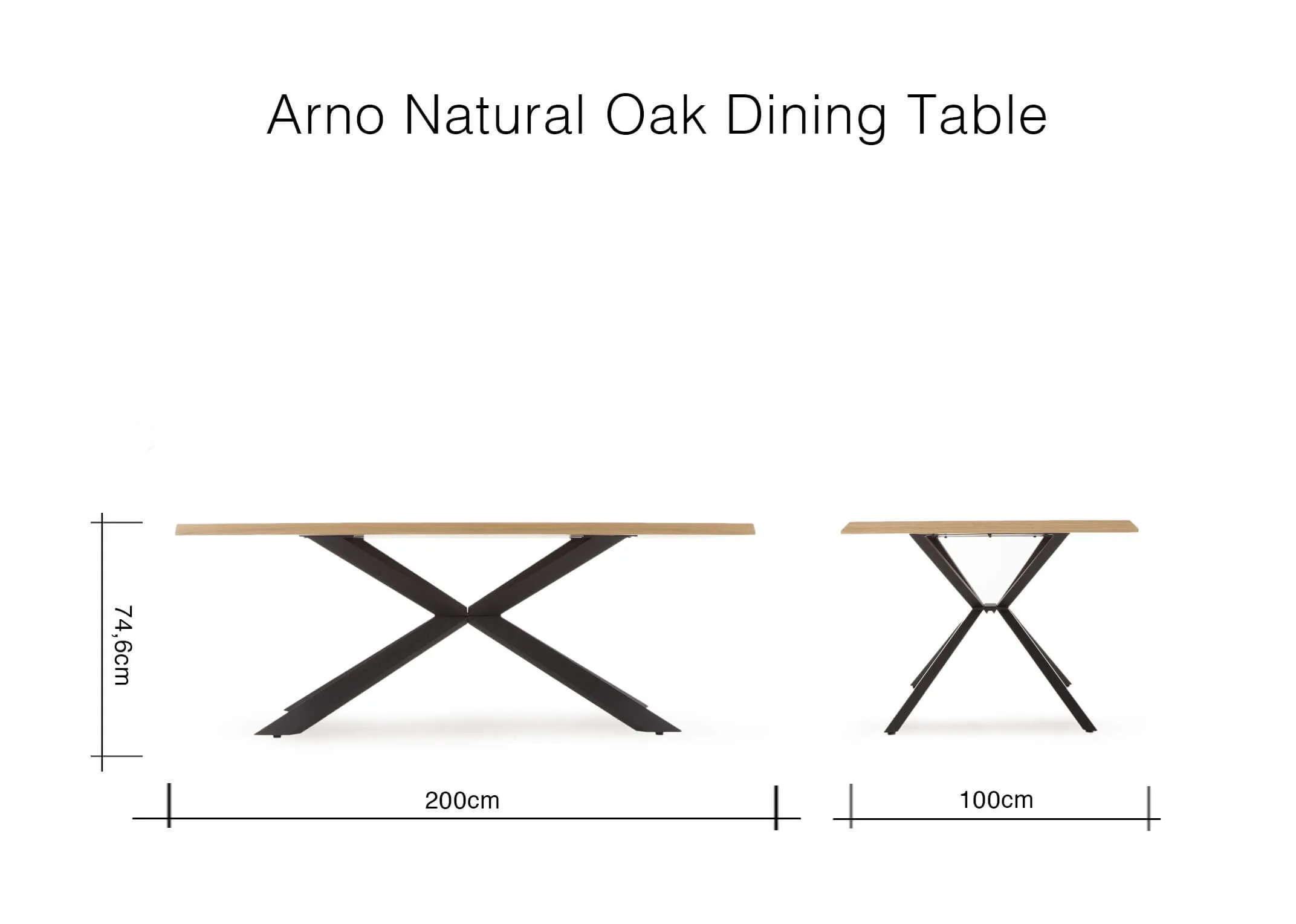 200cm Natural Oak Dining Table - Arno - EZ Living Furniture