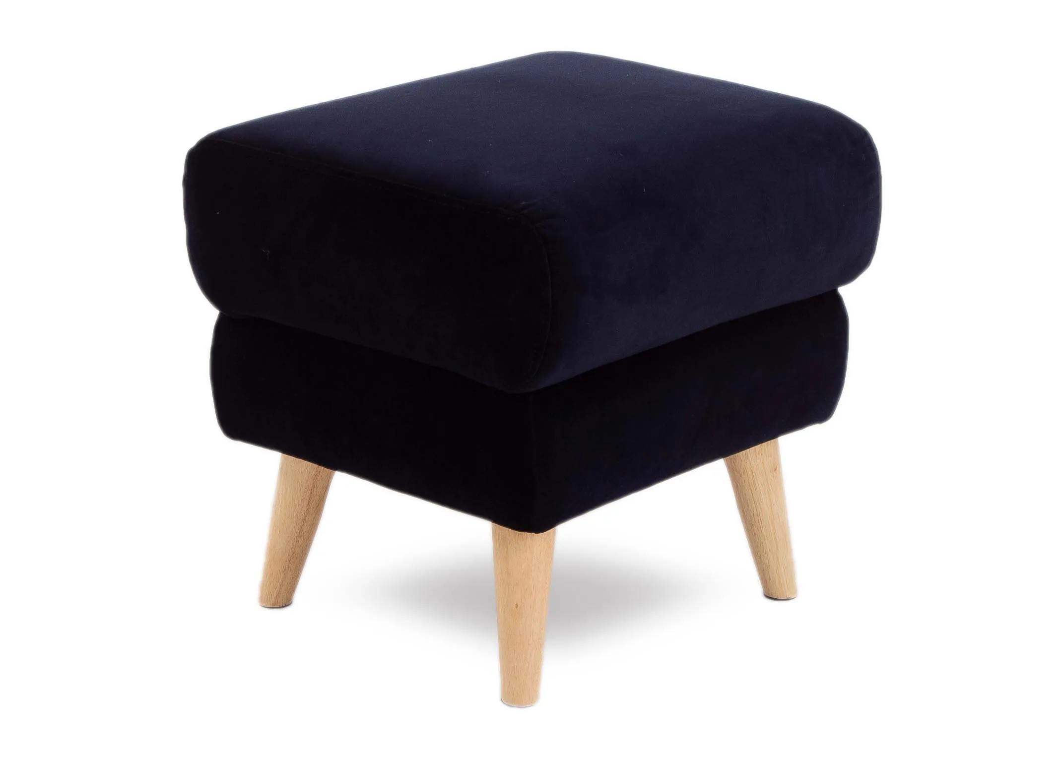 Navy Velvet Footstool - Harper - EZ Living Furniture