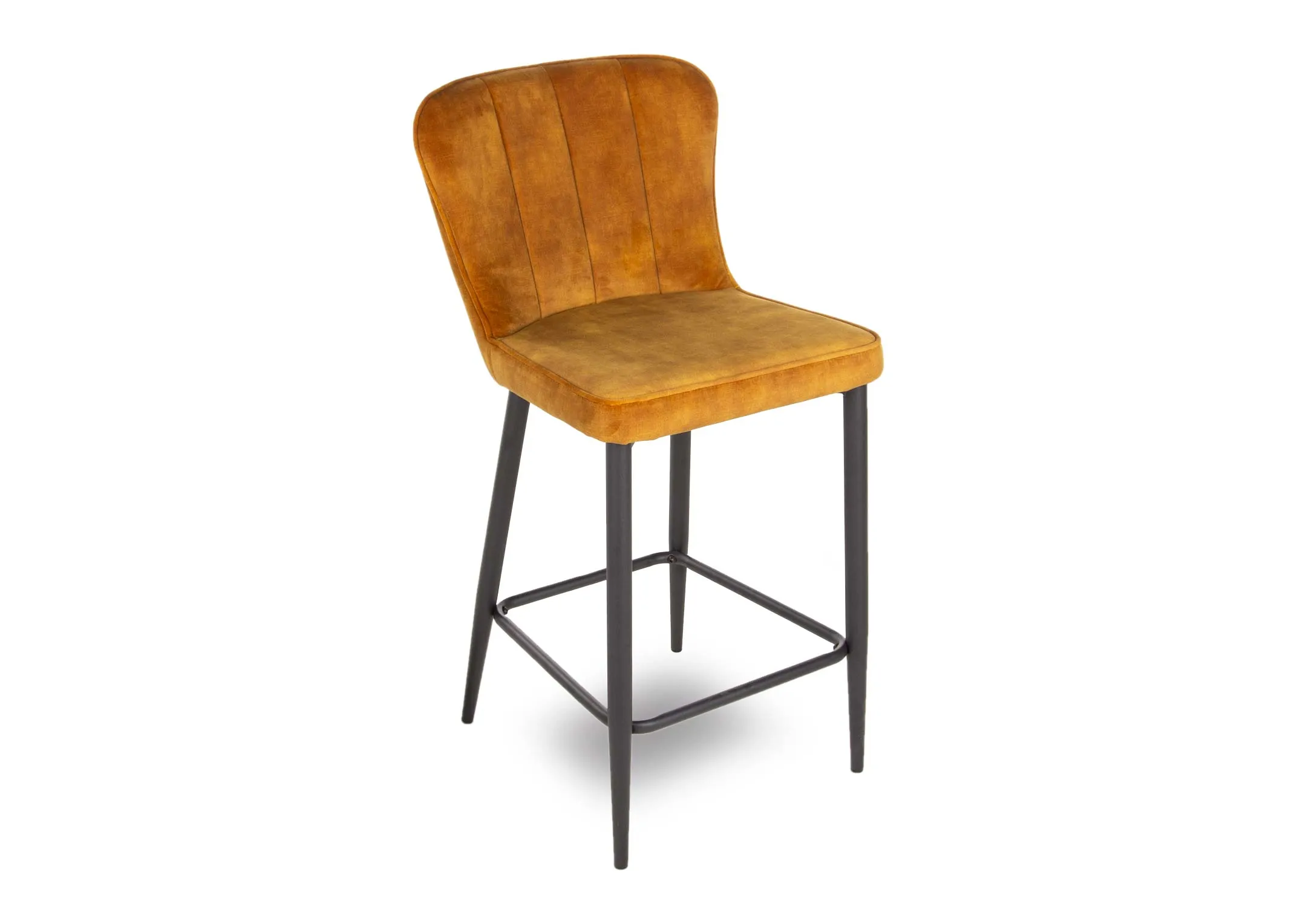 Amber Yellow Velvet Bar Stool - Heuston - EZ Living Furniture