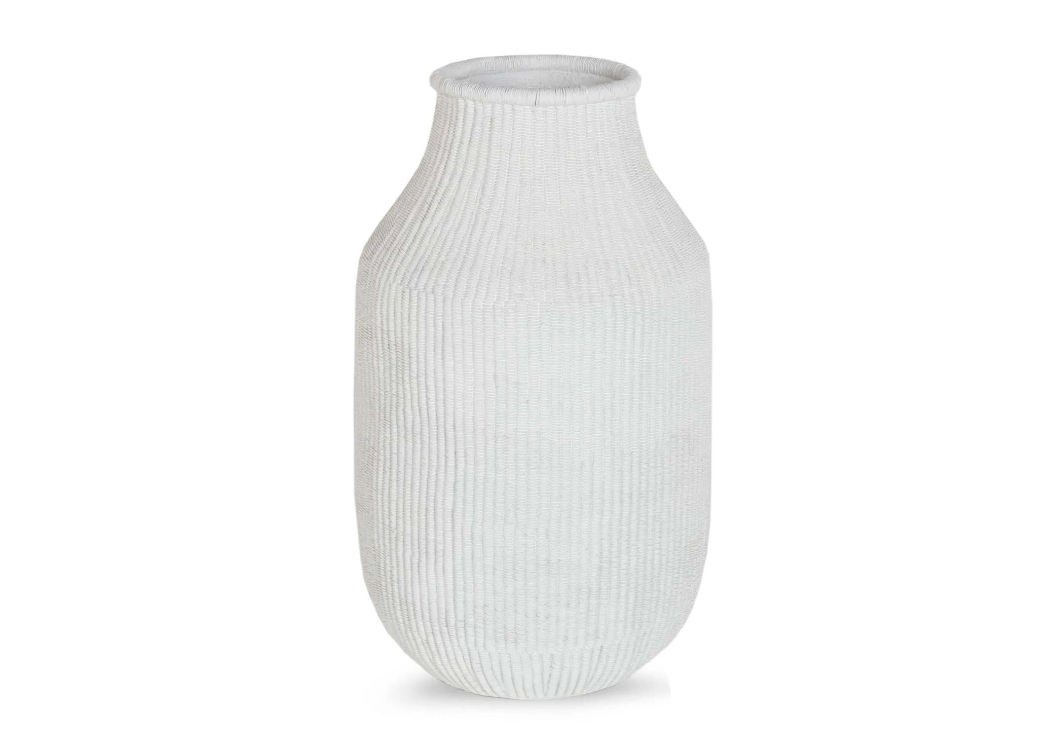 Large White Textured Vase - Primrose - EZ Living Furniture