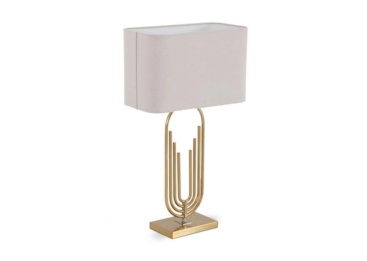 Gold Table Lamp with Cream Shade Manila