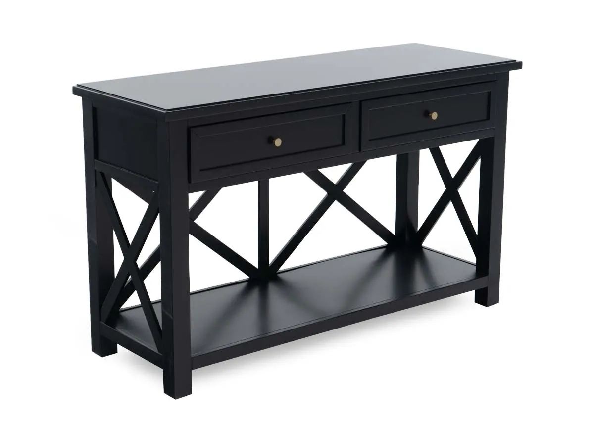 2 Drawer Black Hall Table Hampton EZ Living Furniture 2 Drawer Black Hall Table Hampton EZ Living Furniture