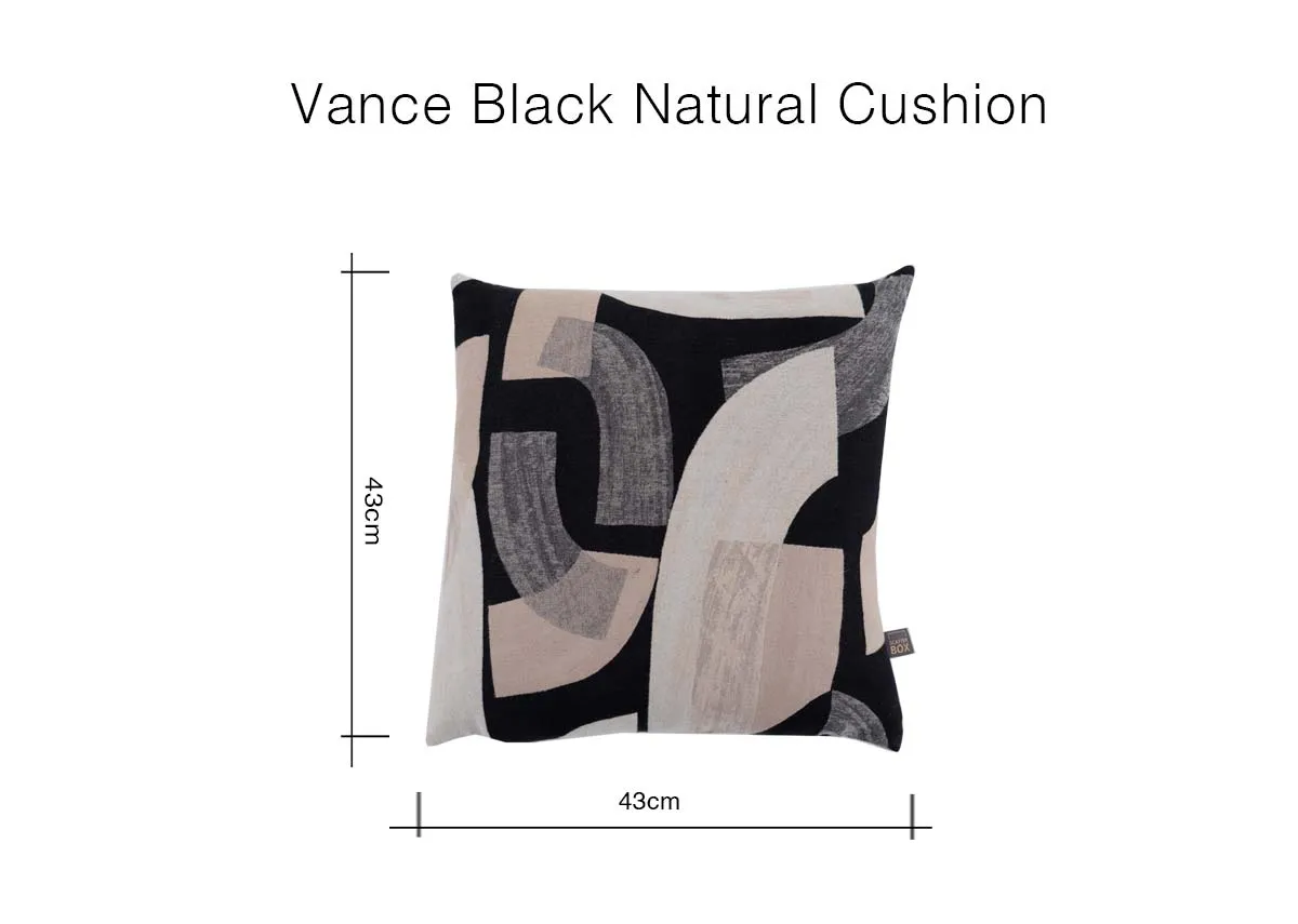 43cm Black Natural Cushion - Vance - EZ Living Furniture