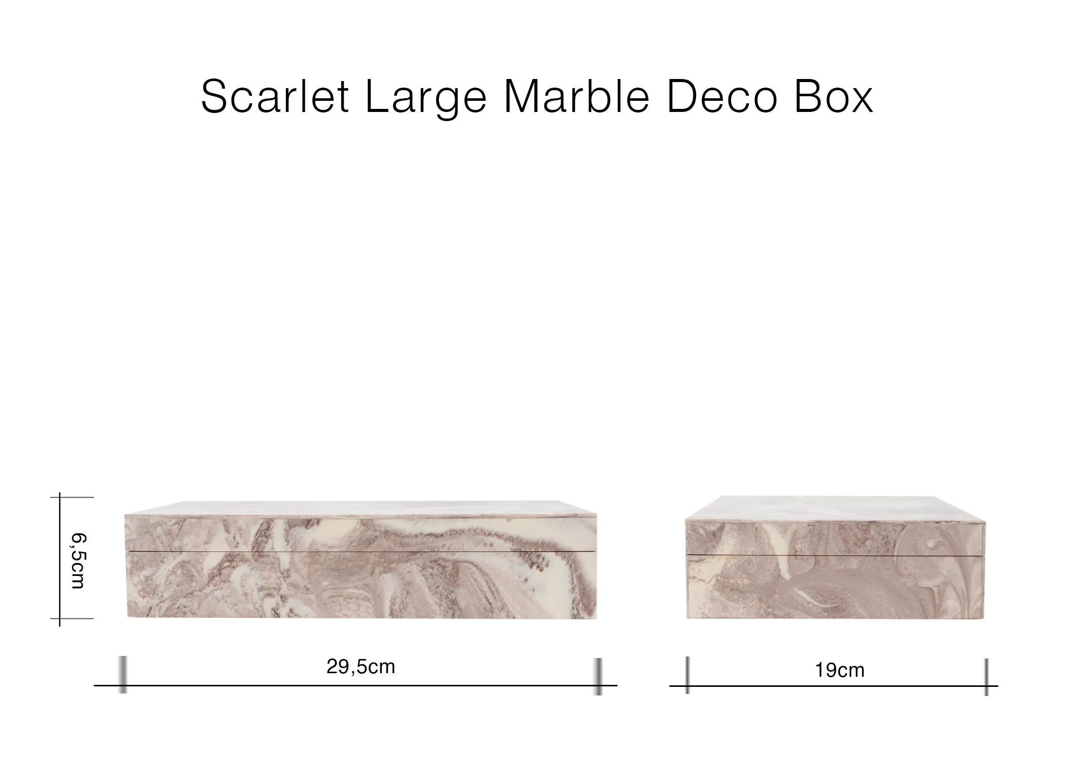 Large Marble Deco Box - Scarlet - EZ Living Furniture