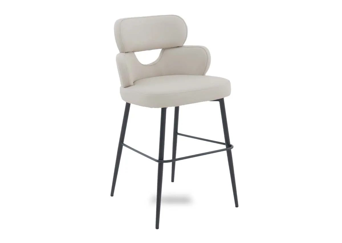 Off White Faux Leather Counter Bar Stool - Fusion - EZ Living Furniture