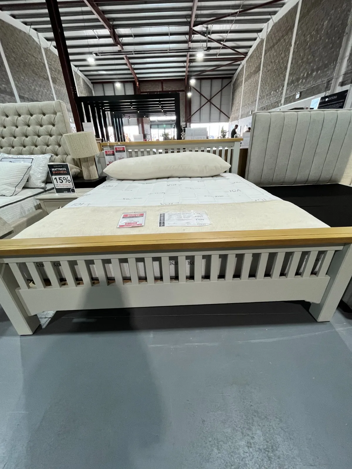 Georgia Super King Size (6 ft) Grey Oak Bed Frame & Posture Superbe ...