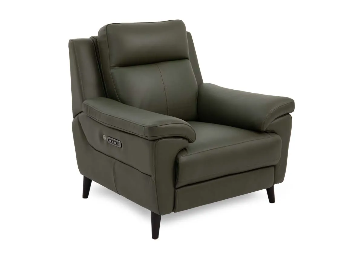 Dark green leather recliner chair store